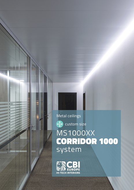 CORRIDOR 1000 ceiling panels By CBI Europe