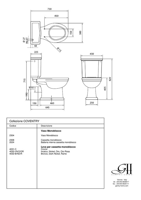 COVENTRY WC monobloc sur pied By Gentry Home