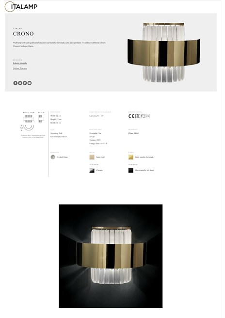 CRONO 734/AP | Wall lamp Crono Collection By Italamp design Stefano ...
