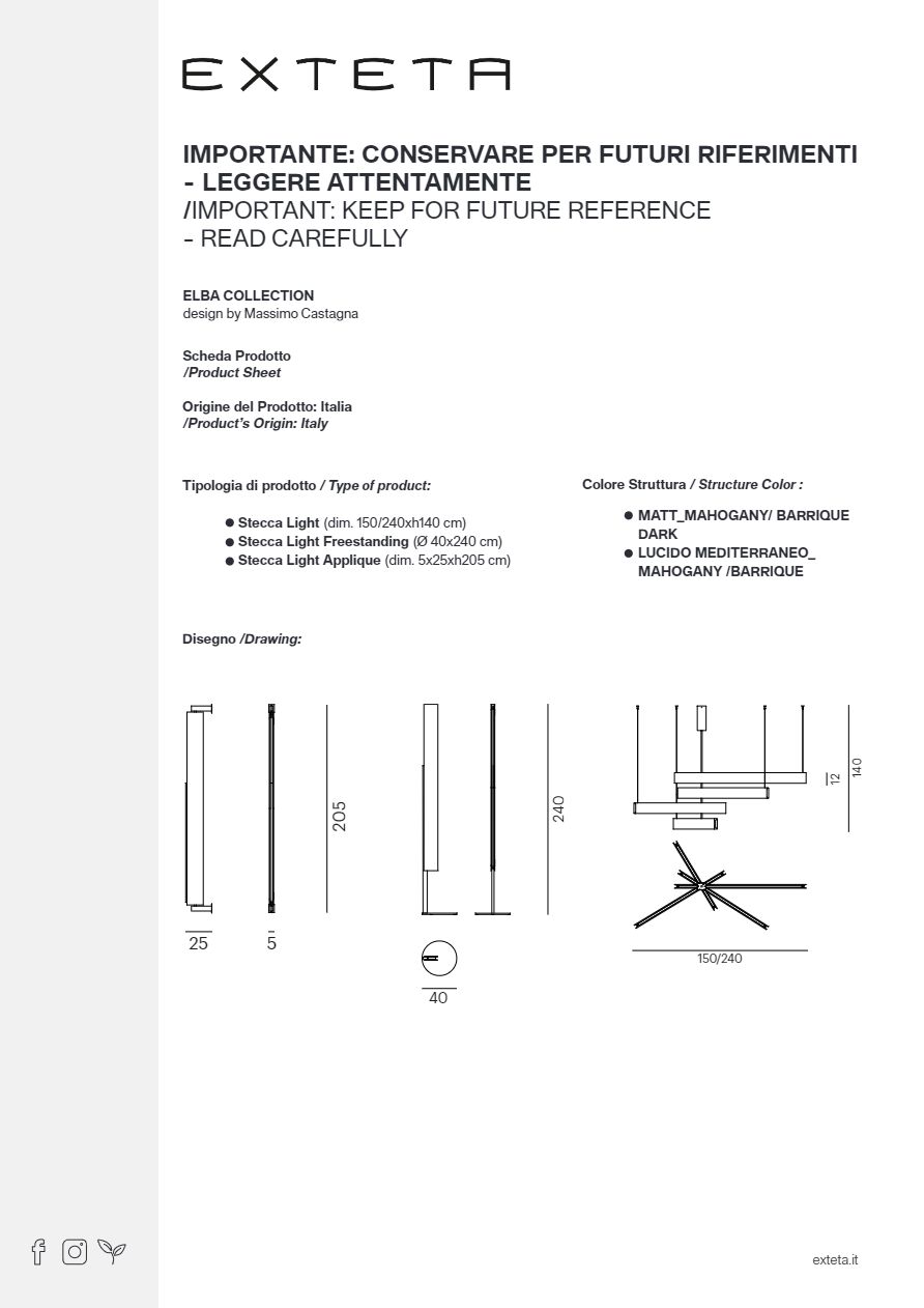 STECCA Outdoor wall lamp By Exteta