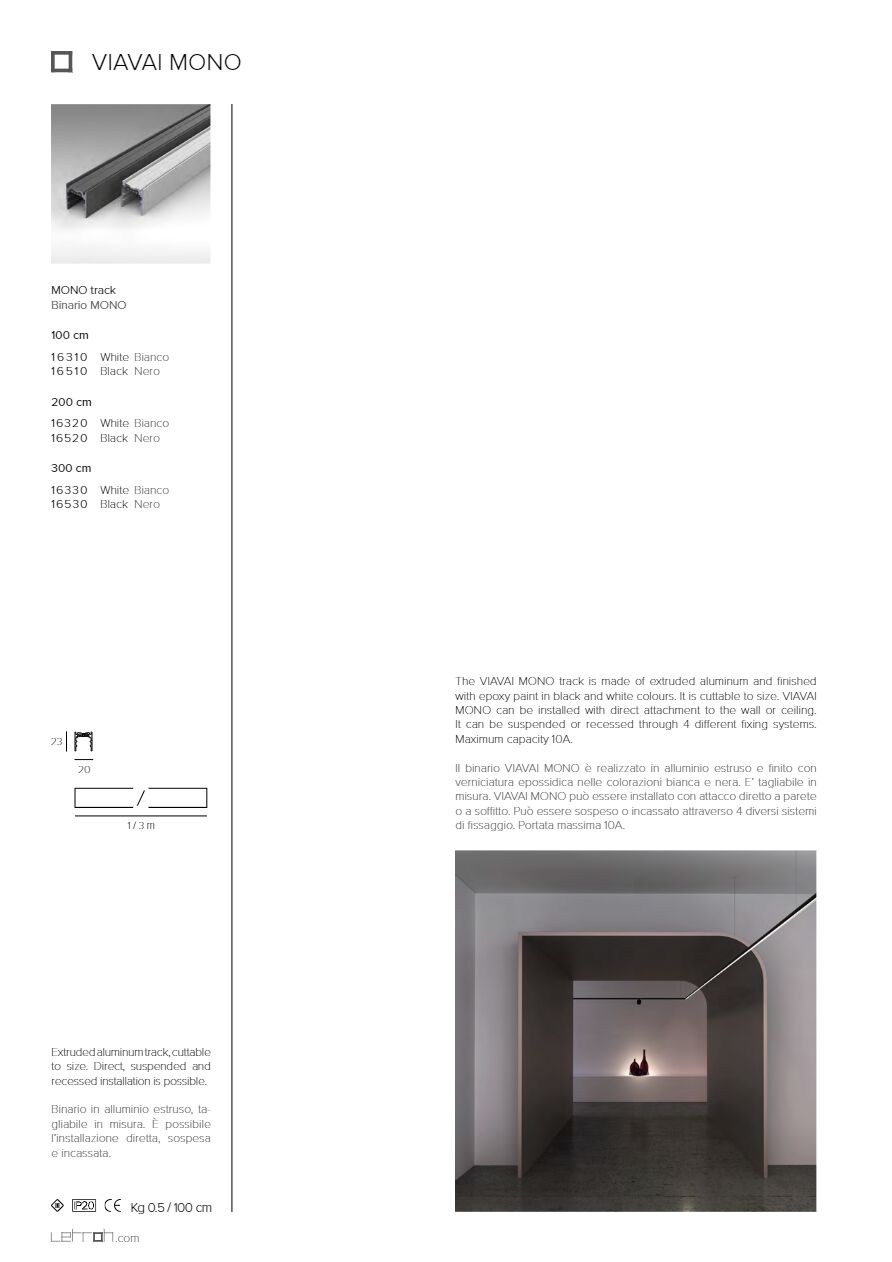 VIAVAI MONO Linear lighting profile By Letroh