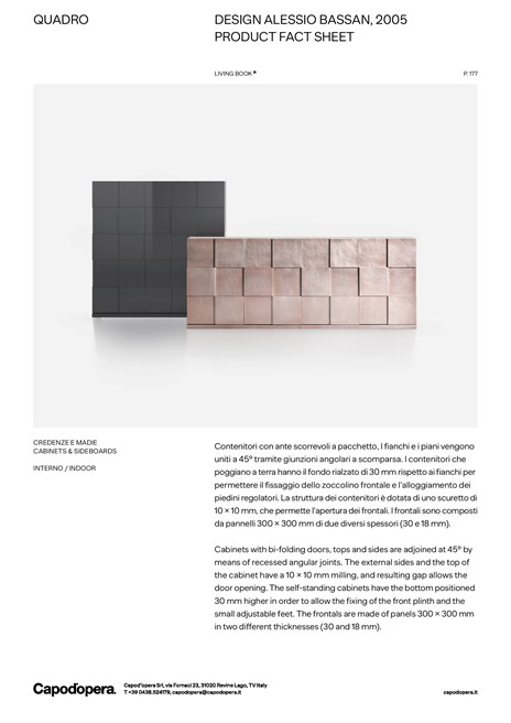 QUADRO | Wooden sideboard By Capo d’Opera design ALESSIO BASSAN