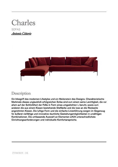 CHARLES | Sofa By B&B Italia Design Antonio Citterio