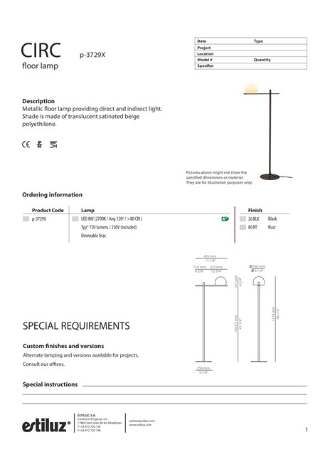 CIRC LED floor lamp By Estiluz