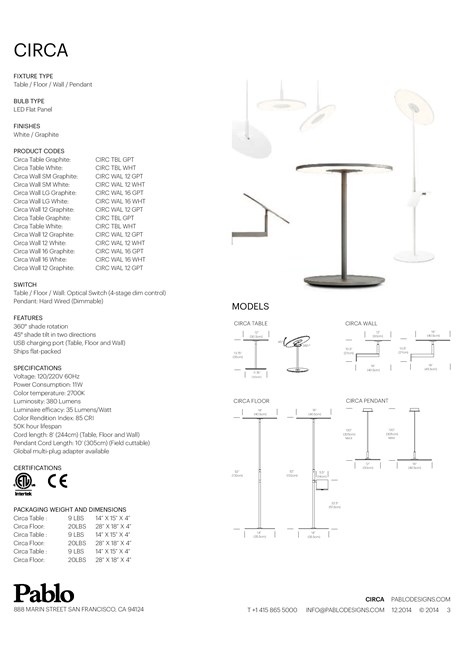 CIRCA | Table lamp By Pablo