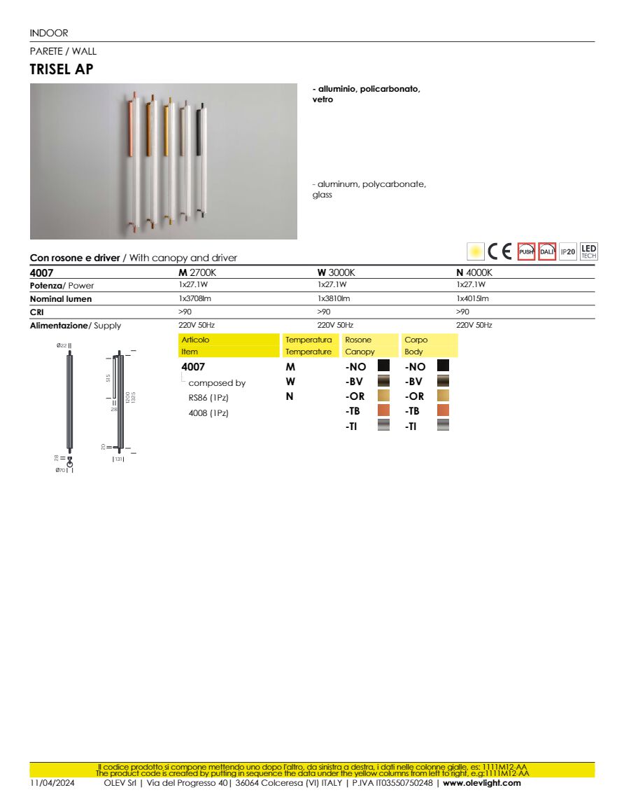 TRISEL AP Wall lamp By Olev | design _blank design studio