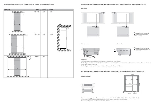 Frigorifero combinato da incasso no frost COMBICOOLER V4000 By V-ZUG
