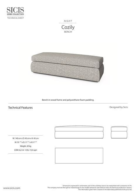 COSILY 室内長椅 By Sicis