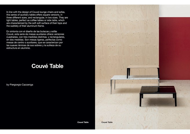 COUVÉ TABLE SQUARE coffee table By Andreu World design Piergiorgio Cazzaniga