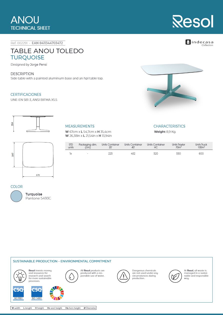 ANOU TOLEDO Coffee table By Resol