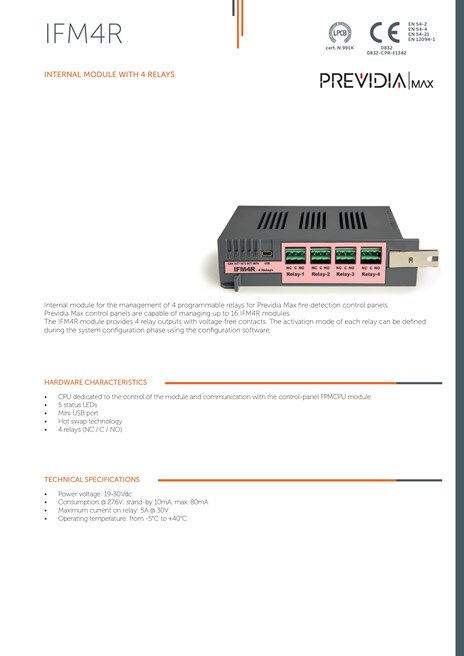 IFM4R 4 configurable relay module By INIM