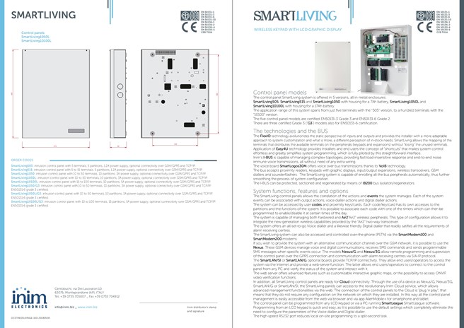 Ntrusion control panel - 5 to 15 terminals SMARTLIVING 515 SmartLiving ...