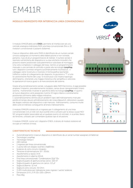 Modulo interfaccia zona convenzionale EM411R Collezione Enea By INIM