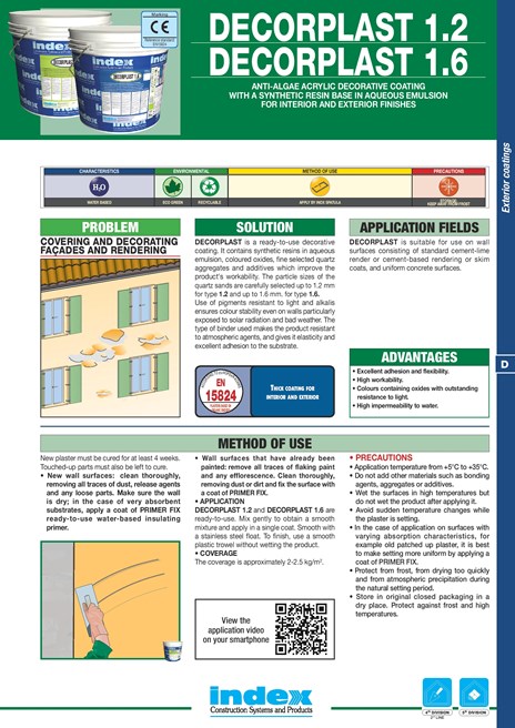 DECORPLAST 1.6 Acrylic decorative painting finish By INDEX