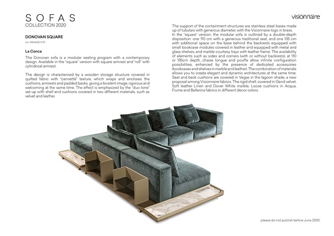DONOVAN SQUARE | Corner sofa Corner sectional fabric sofa By Visionnaire | design La Conca