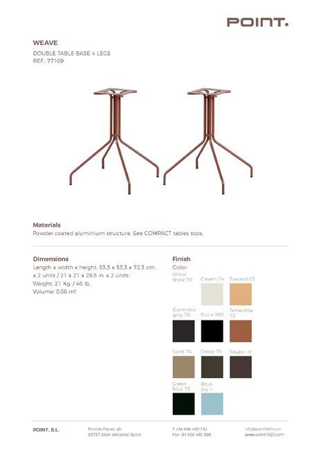 WEAVE | Table rectangulaire By POINT design Vicent Martínez