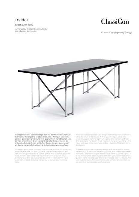 DOUBLE X Table By ClassiCon | design Eileen Gray