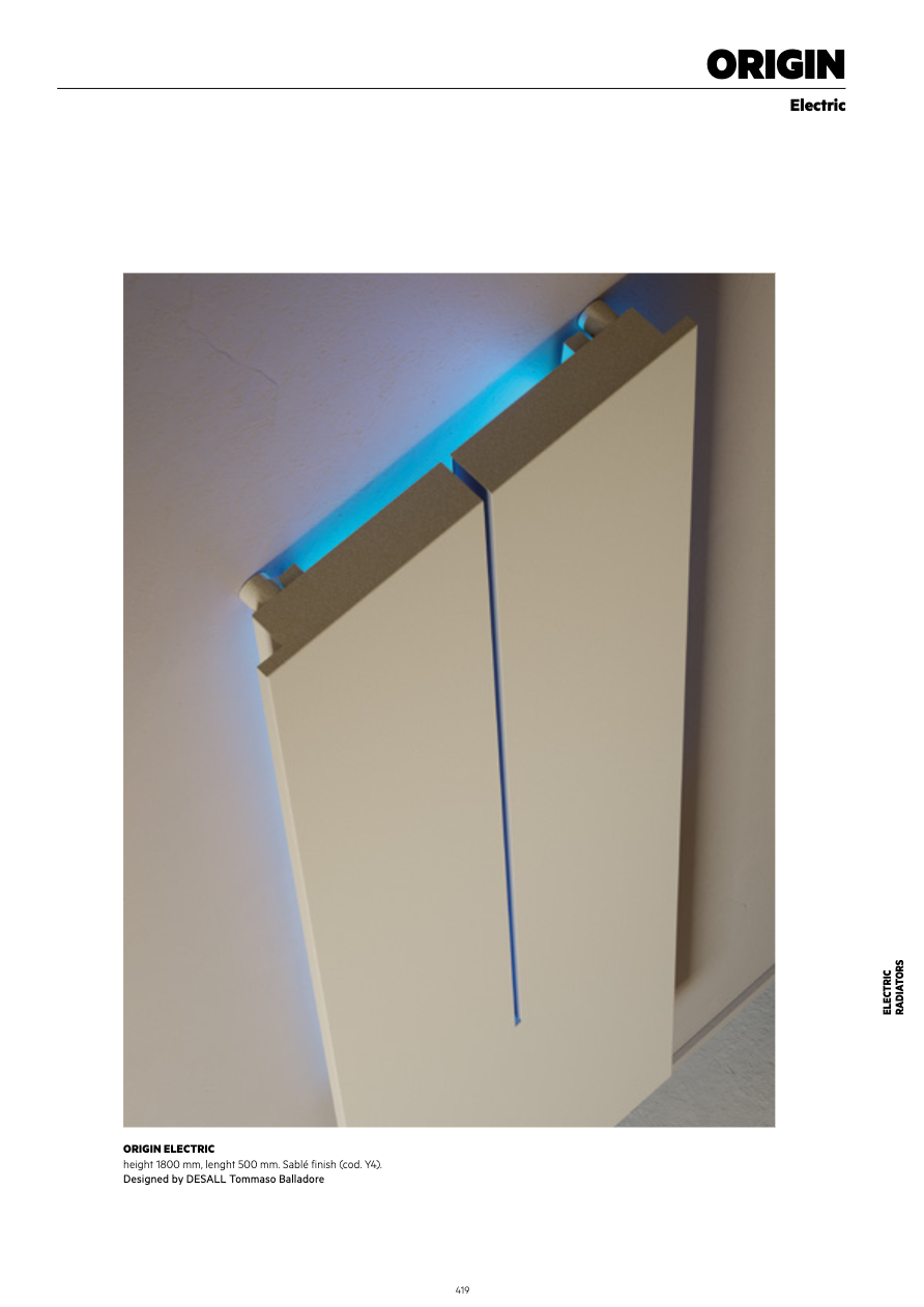 ORIGIN ELECTRIC Electric wall-mounted radiant plate By IRSAP