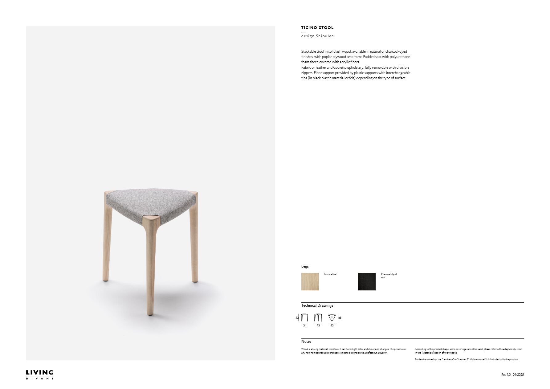 TICINO Stool By Living Divani | design Shibuleru