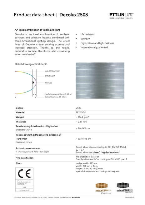 DECOLUX 2508 Fabric By ETTLIN LUX®