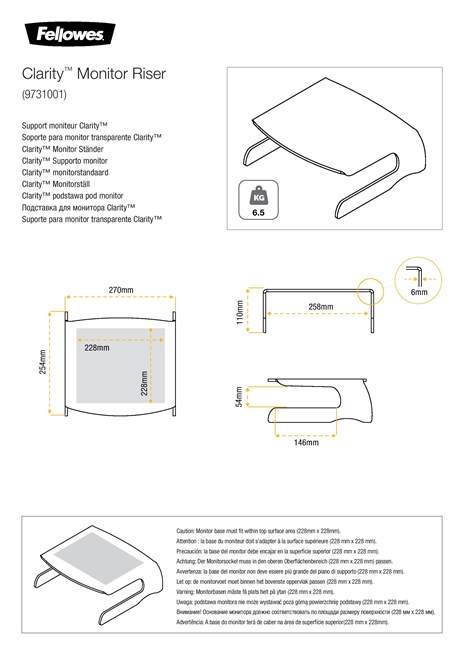 CLARITY™ | Supporto per monitor/TV fisso By Fellowes