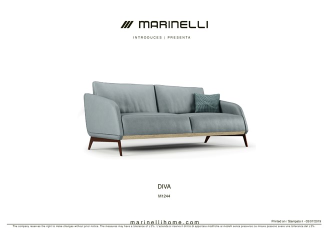 DIVA 3 seater leather sofa By Marinelli Home | design Tommaso Oliva