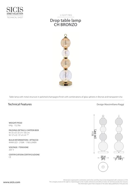 DROP | Table lamp By Sicis design Massimiliano Raggi
