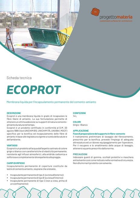 Prodotto e trattamento incapsulante per amianto ECOPROT ...