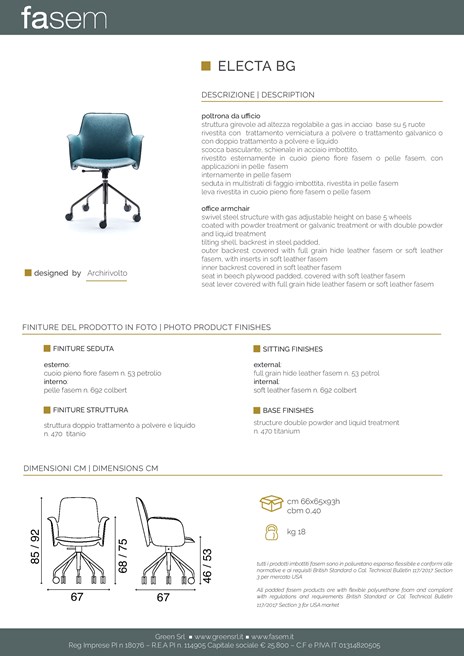 ELECTA | Chair with castors Electa Collection By fasem design Archirivolto