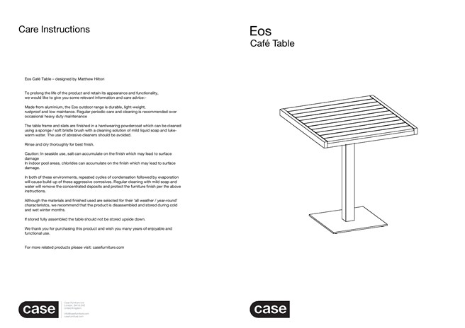EOS | Tavolo quadrato By Case design Matthew Hilton