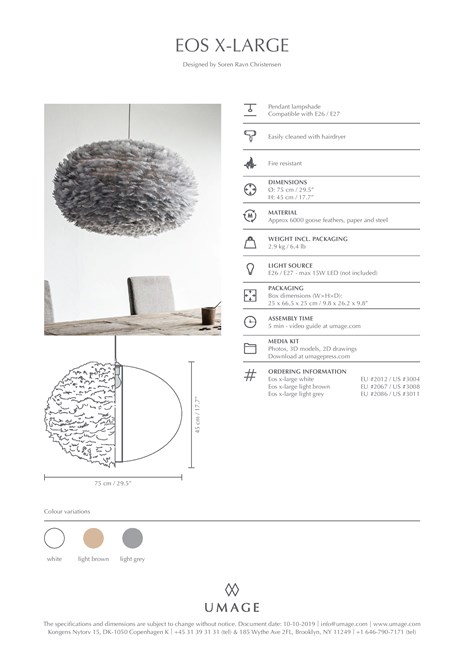 EOS | Pendant lamp By Umage design Søren Ravn Christensen