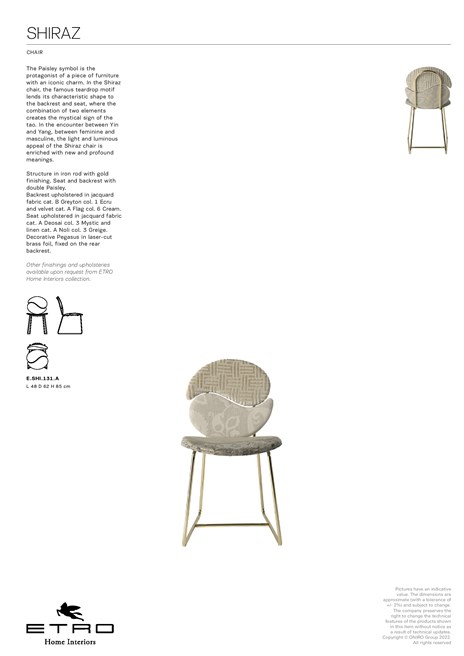 SHIRAZ chair By ETRO Home Interiors
