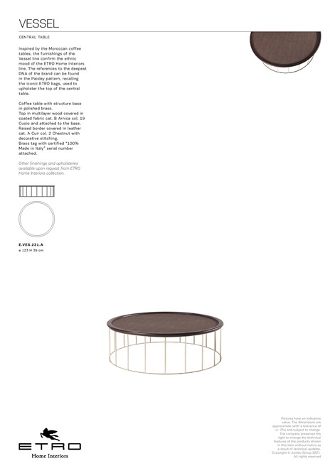 VESSEL Round wooden coffee table By ETRO Home Interiors