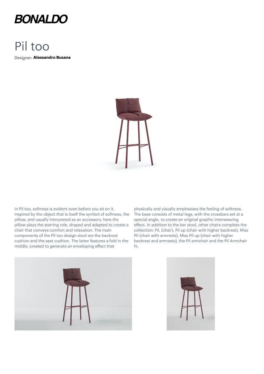PIL TOO Stool By Bonaldo | design Alessandro Busana