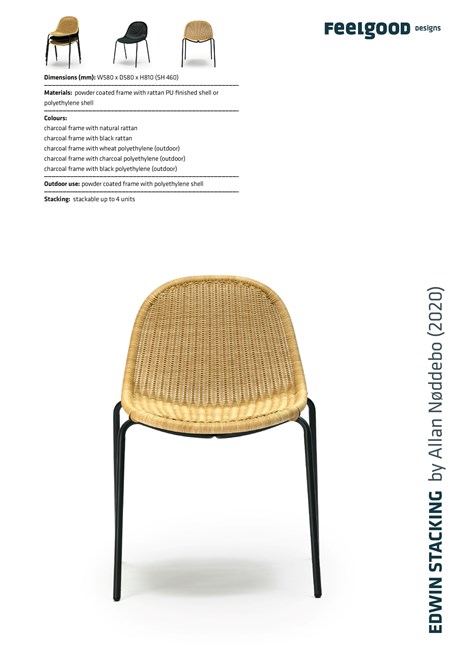 EDWIN STACKING Stackable rattan chair By Feelgood Designs