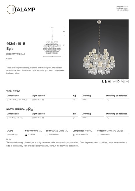 EGLE pendant lamp By Italamp
