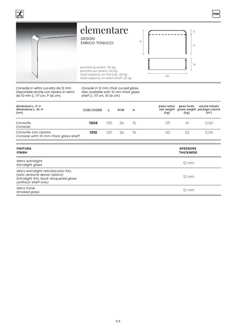 ELEMENTARE Console table By Fiam Italia | design Enrico Tonucci