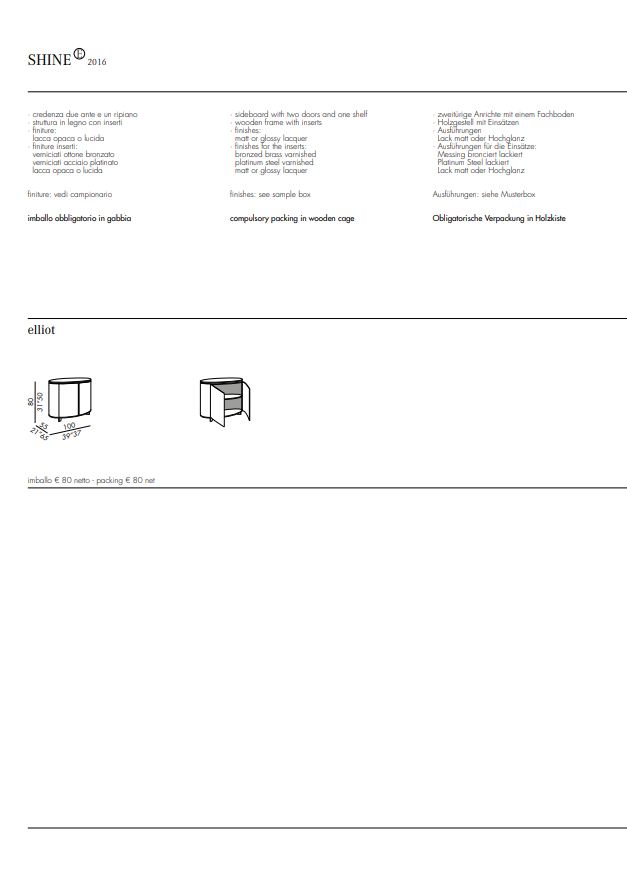 ELLIOT Sideboard with doors By Meridiani | design Andrea Parisio