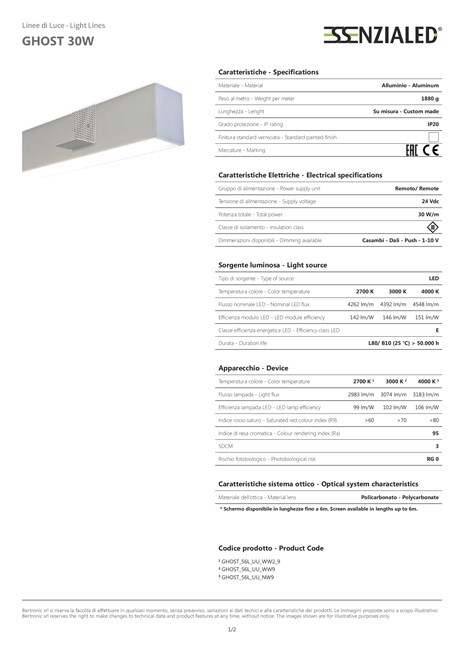 Linear lighting profile for LED modules GHOST By Essenzialed