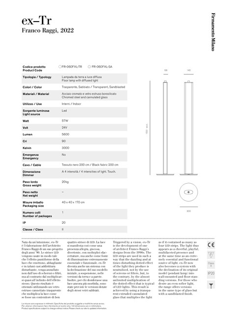 EX-TR | Stehleuchte By Firmamento Milano Design Franco Raggi
