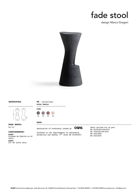 FADE Taburete de polietileno By Plust | design Marco Gregori