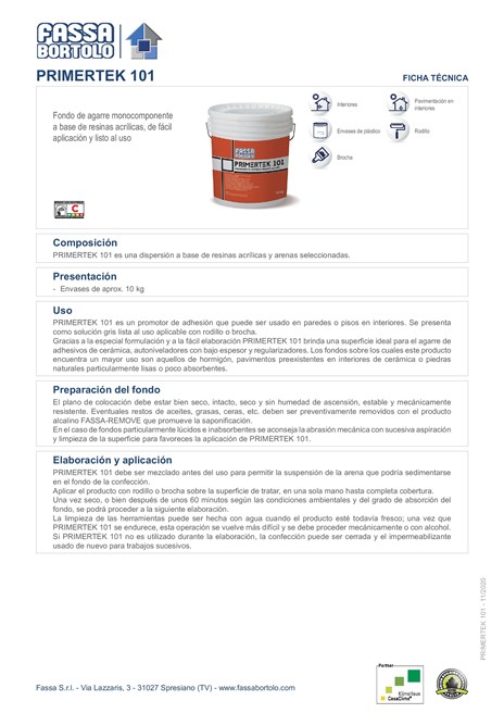 PRIMERTEK 101 Bases By FASSA