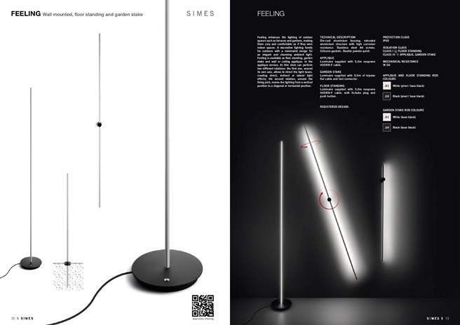 FEELING Coluna luminosa LED de alumínio extrudado By SIMES