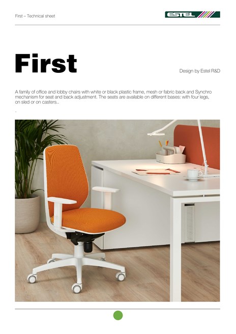 FIRST | Chaise de bureau Chaise de bureau rembourrée en résille avec accoudoirs By ESTEL GROUP