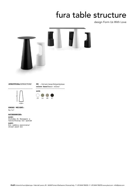 FURA Rectangular plastic dining table By Plust