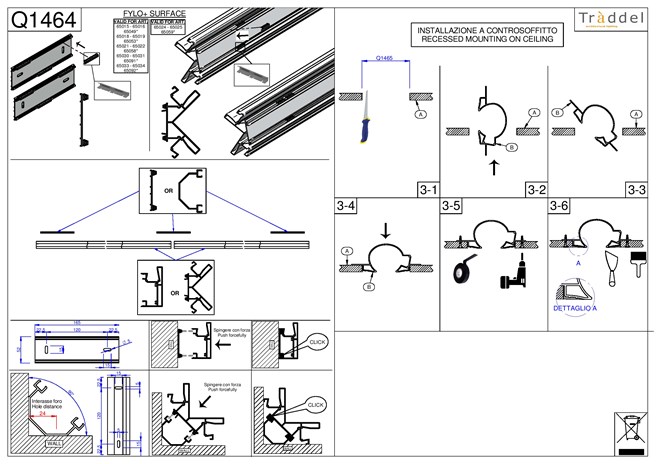 FYLO+ SURFACE_4 Anodized aluminium linear lighting profile By Linea ...