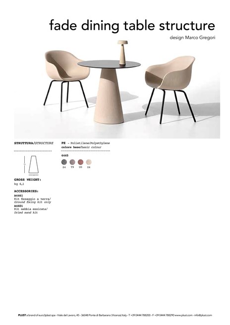 FADE Polyethylene garden table By Plust | design Marco Gregori