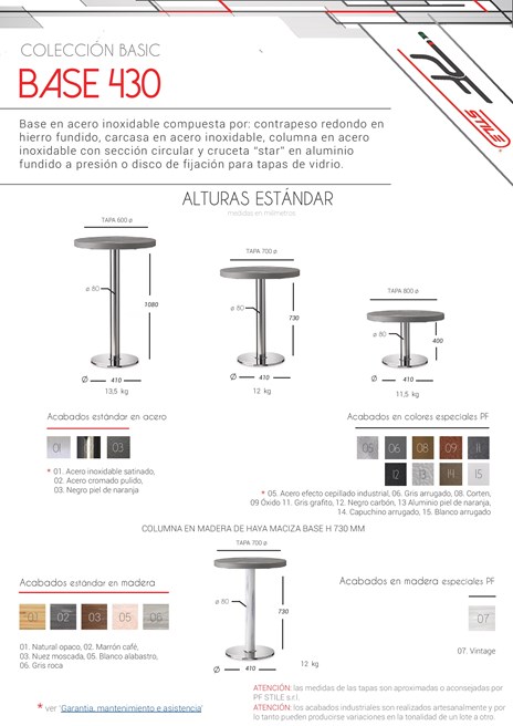 BASE 430 Base de mesa de acero inoxidable By PF Stile
