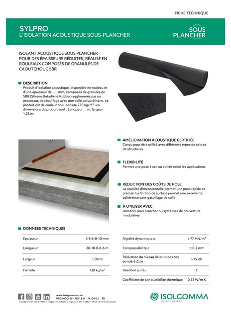 SYLPRO Panneau acoustique en caoutchouc By Isolgomma