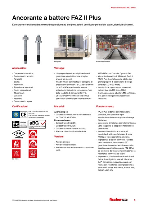 Ancorante metallico a battere e ad espansione Fischer FAZ II PLUS ...